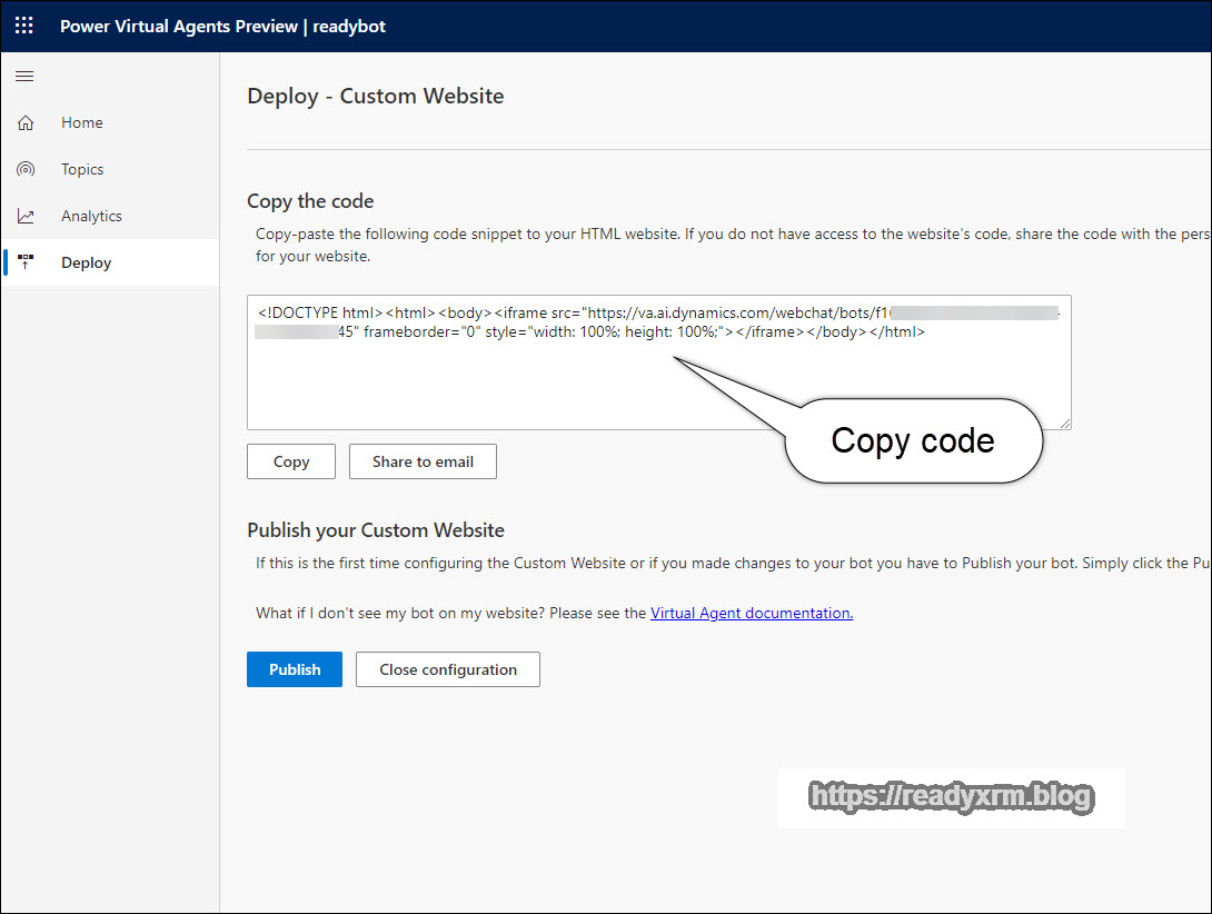 Adding a Power Virtual Agent to a Power Apps Portal – The ReadyXRM Blog ...