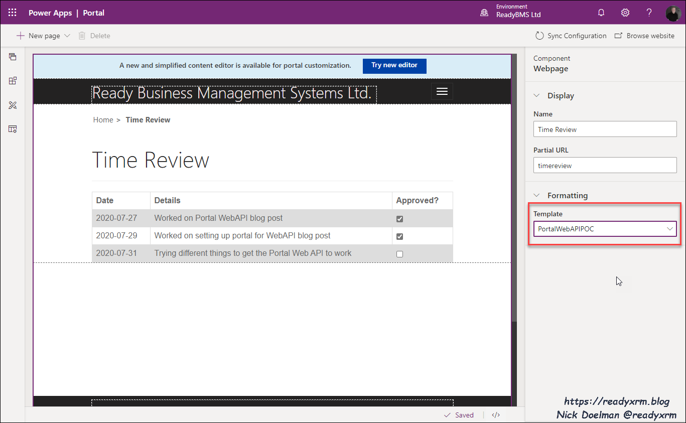 Test Driving the Power Apps Portals Web API – The ReadyXRM Blog by Nick ...