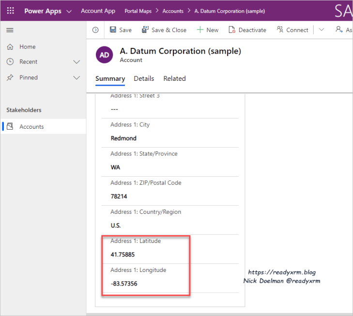 Get Geo Co-ordinates from Address values in Common Data Service Records ...