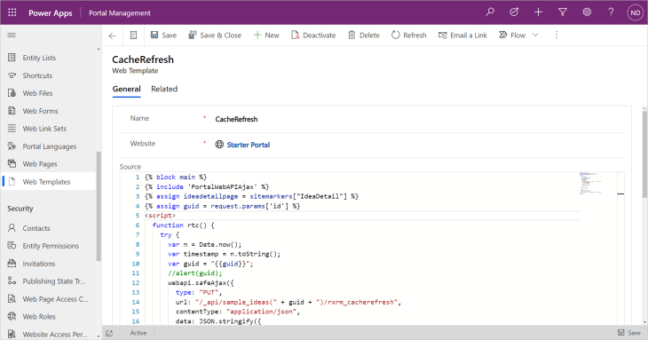 Using the Power Apps portals WebAPI to Clear the Portal Cache – The ...