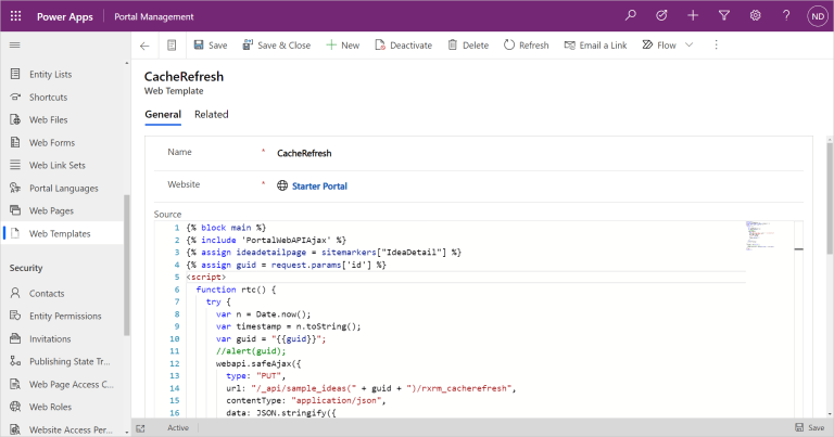 Using the Power Apps portals WebAPI to Clear the Portal Cache – The ...