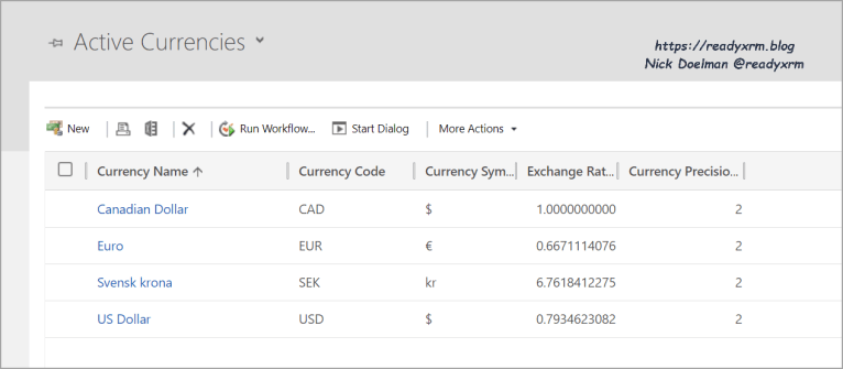 Updating Currency Exchange Rates in Dataverse (including Dynamics 365 ...