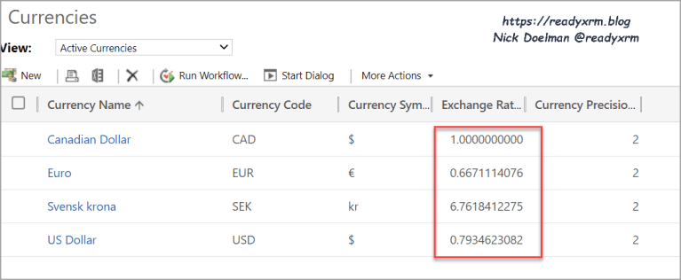 Updating Currency Exchange Rates in Dataverse (including Dynamics 365 ...