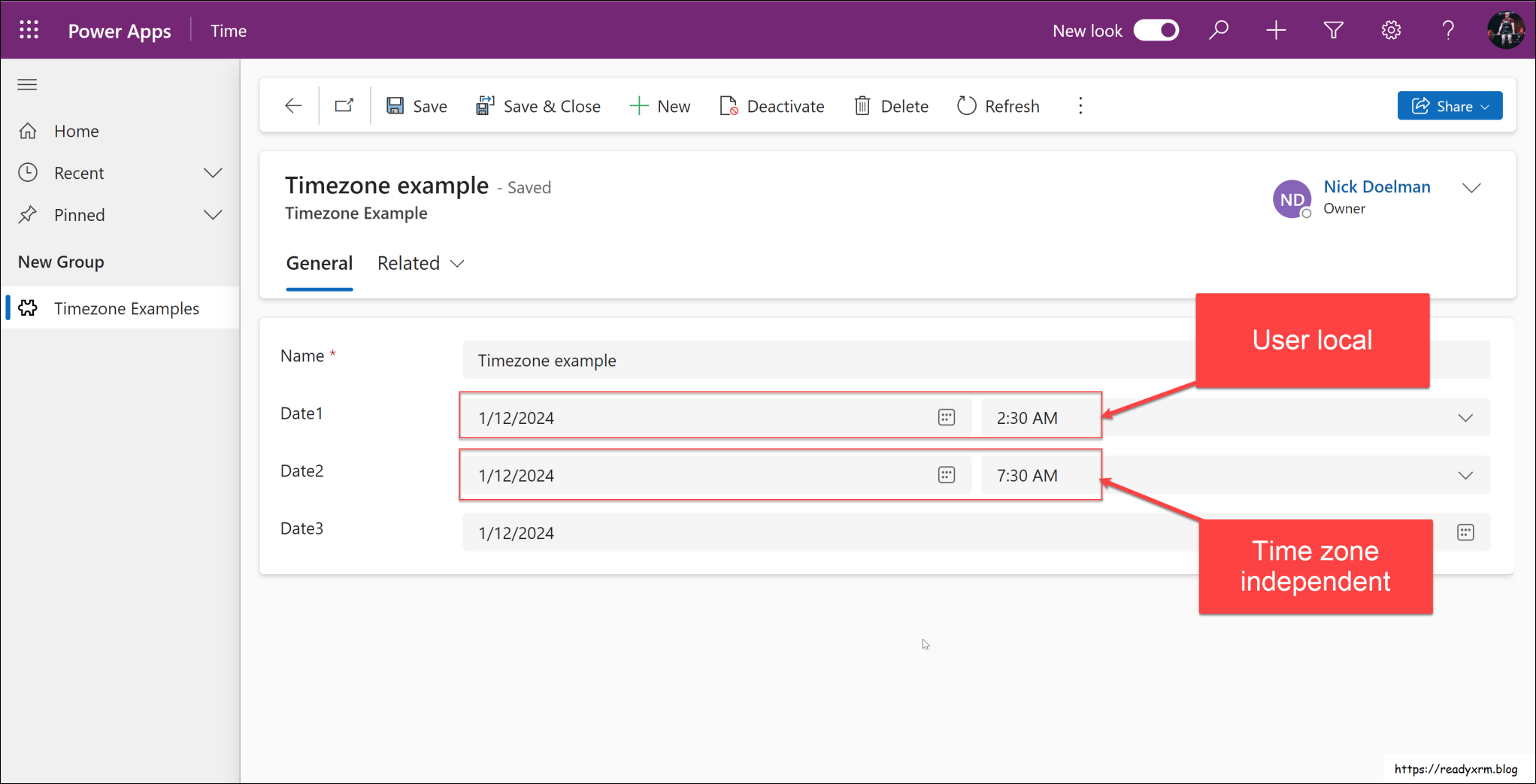 Date and time columns in Dataverse – The ReadyXRM Blog by Nick Doelman